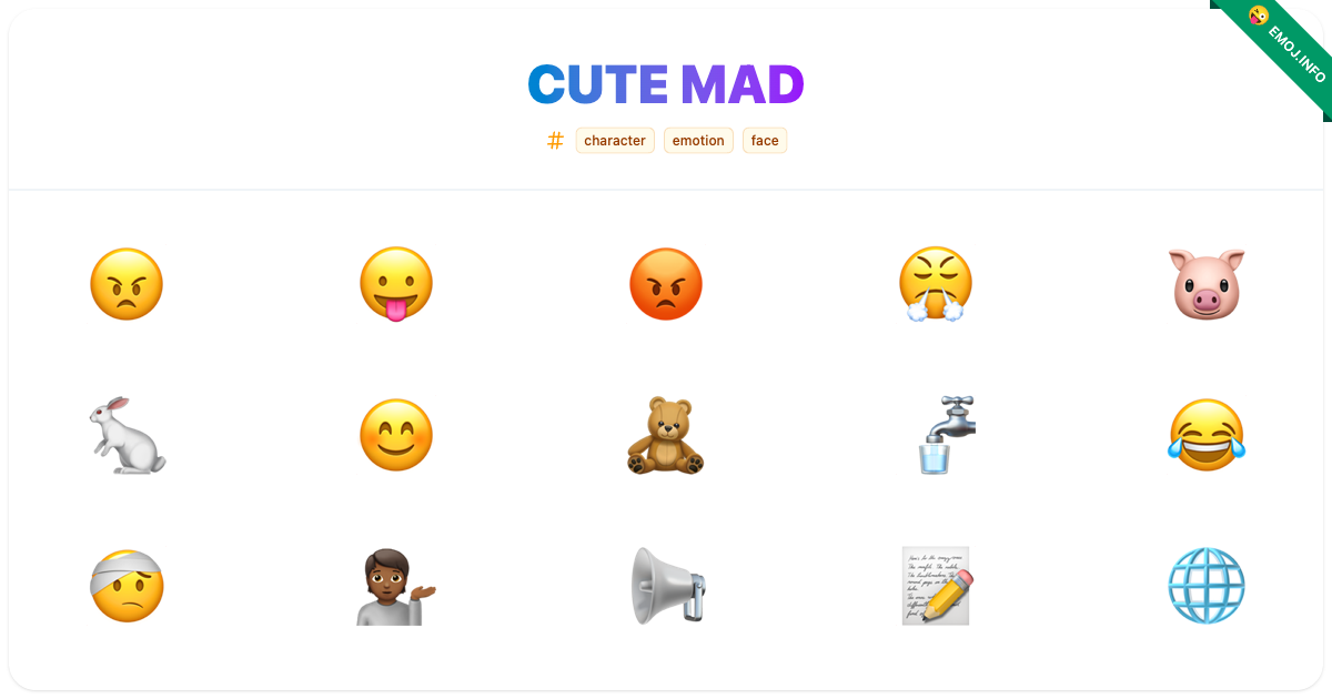 Cute Mad Emojis 😠 😛 😡 | Meaning, Copy & Paste