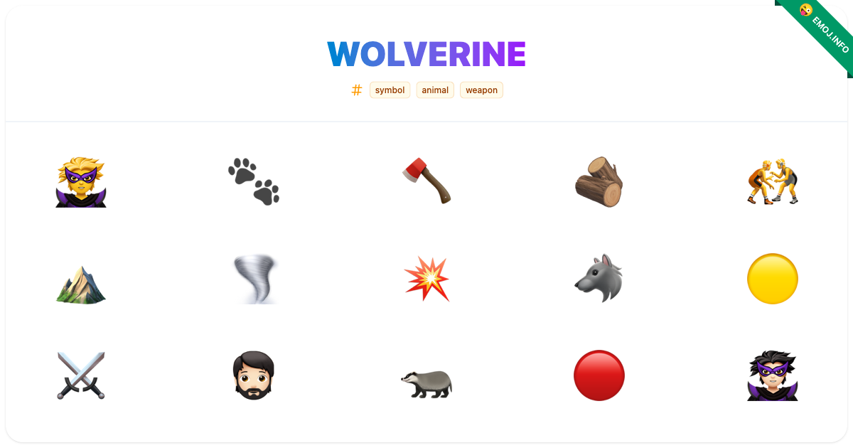 Wolverine Emojis 🦹 🐾 🪓 | Meaning, Copy & Paste
