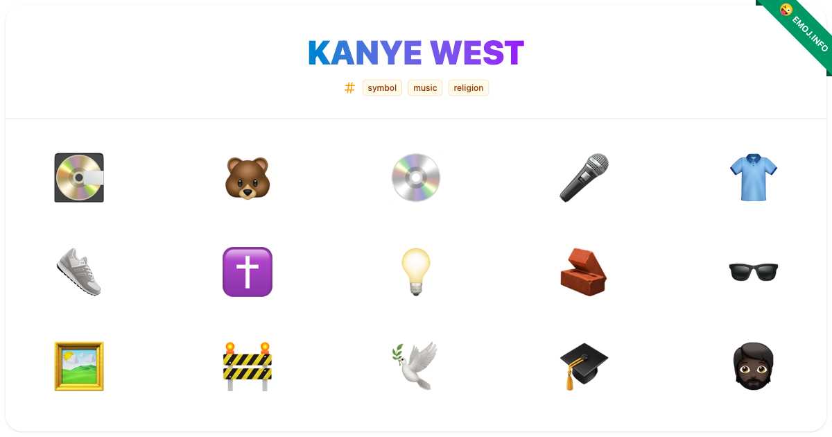 Kanye West Emojis 💽 🐻 💿 | Meaning, Copy & Paste