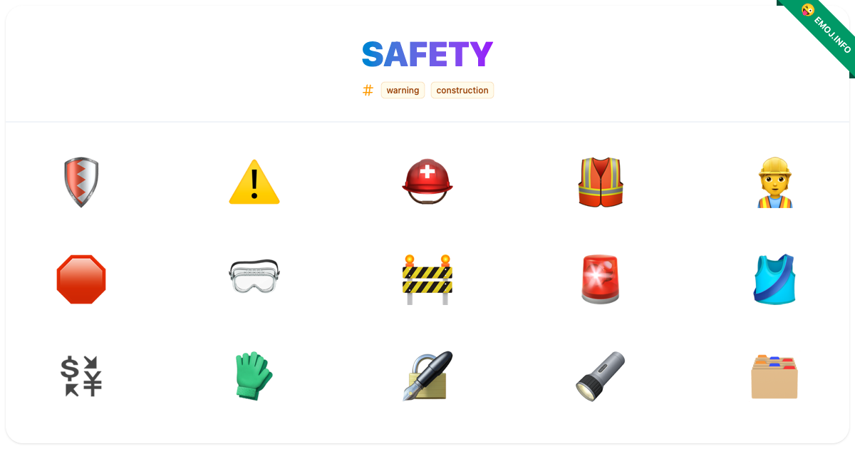 Safety Emojis 🛡️ ⚠️ ⛑️ | Meaning, Copy & Paste