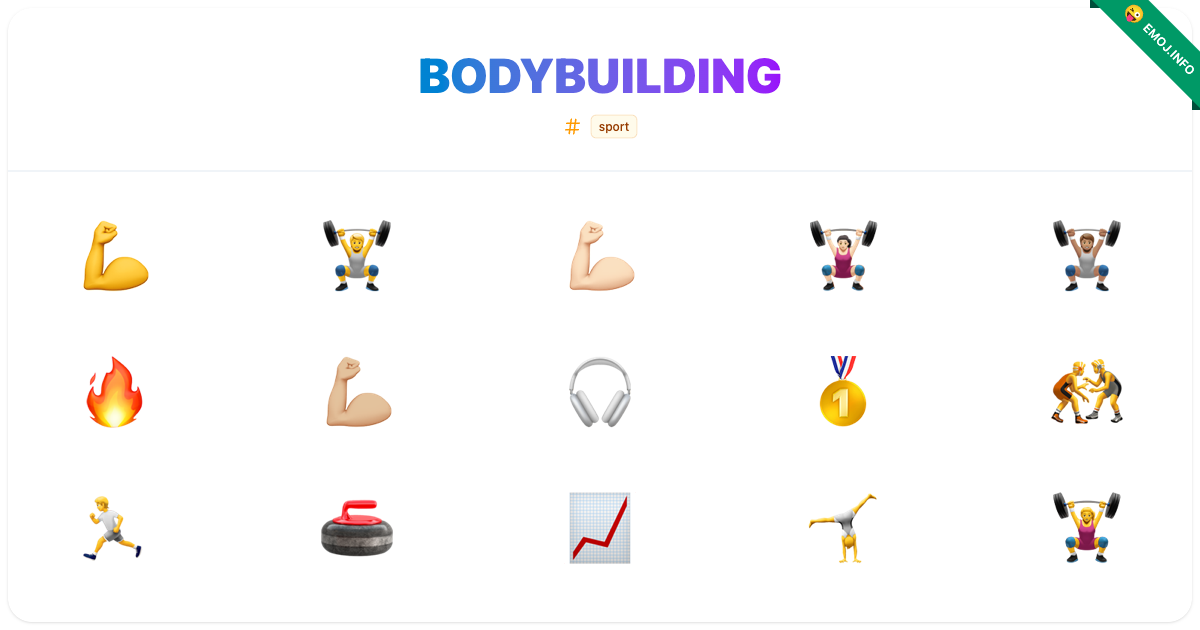Bodybuilding Emojis 💪 🏋️ 💪🏻 | Meaning, Copy & Paste