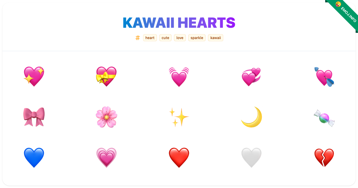 Kawaii Hearts Emojis 💖 💝 💓 | Meaning, Copy & Paste