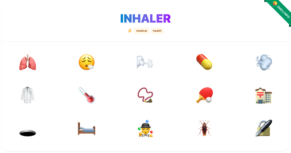 Inhaler Emojis 🫁 😮‍💨 🌬️ | Meaning, Copy & Paste