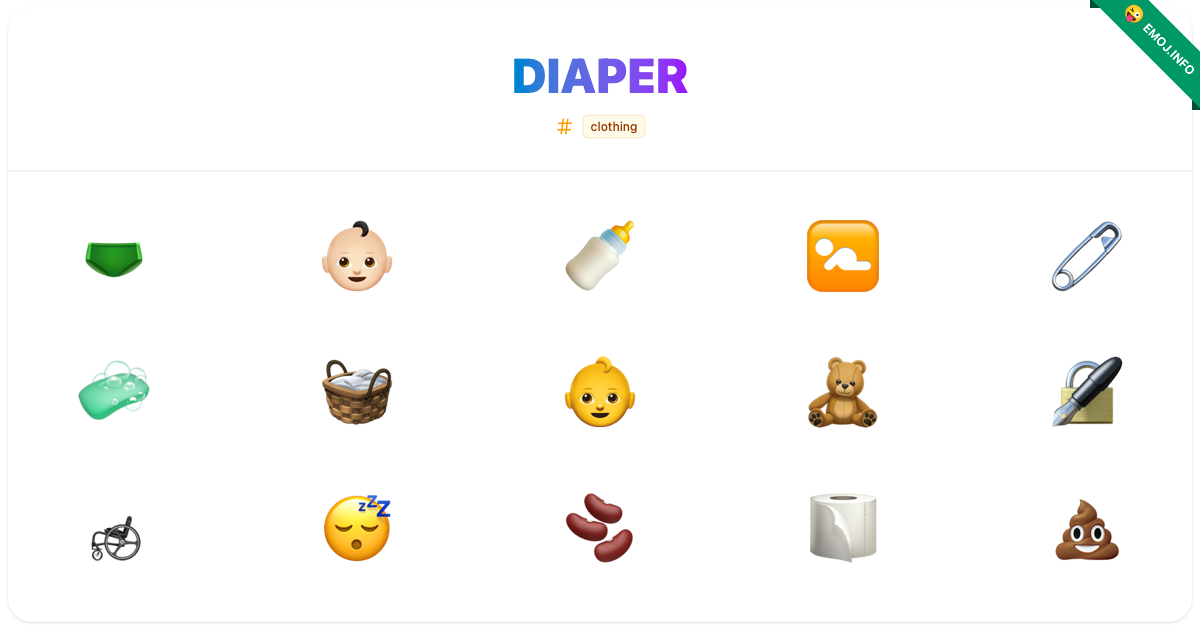 Diaper Emojis 🩲 👶🏻 🍼 | Meaning, Copy & Paste