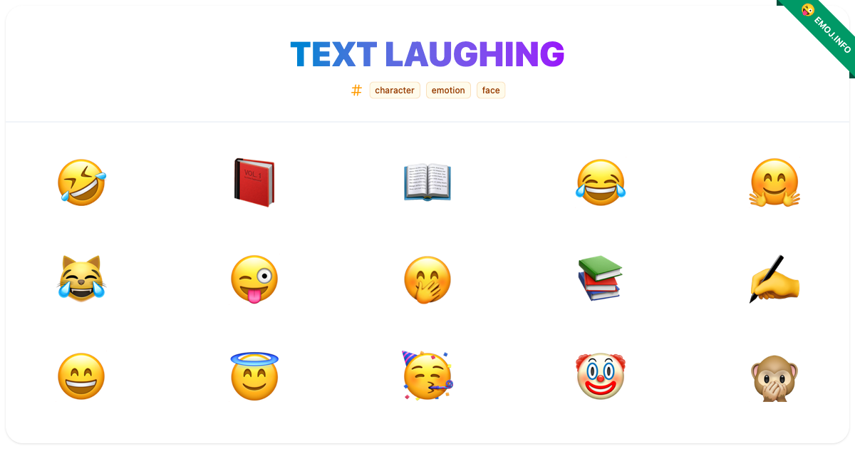 Text Laughing Emojis 🤣 📕 📖 | Meaning, Copy & Paste