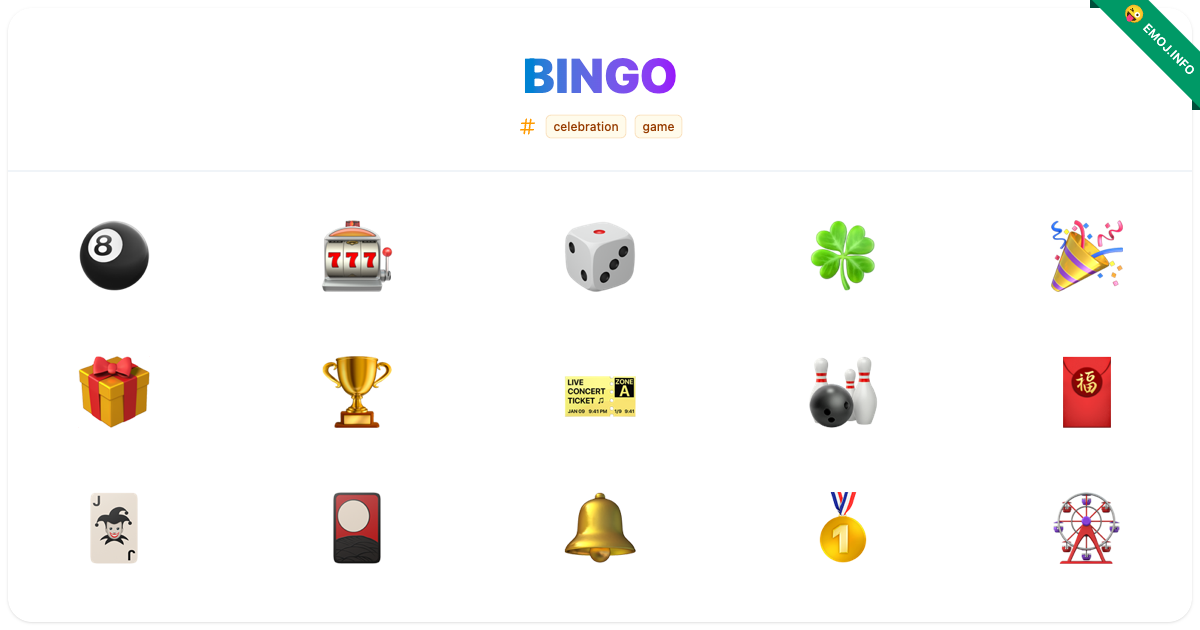 Bingo Emojis 🎱 🎰 🎲 | Meaning, Copy & Paste