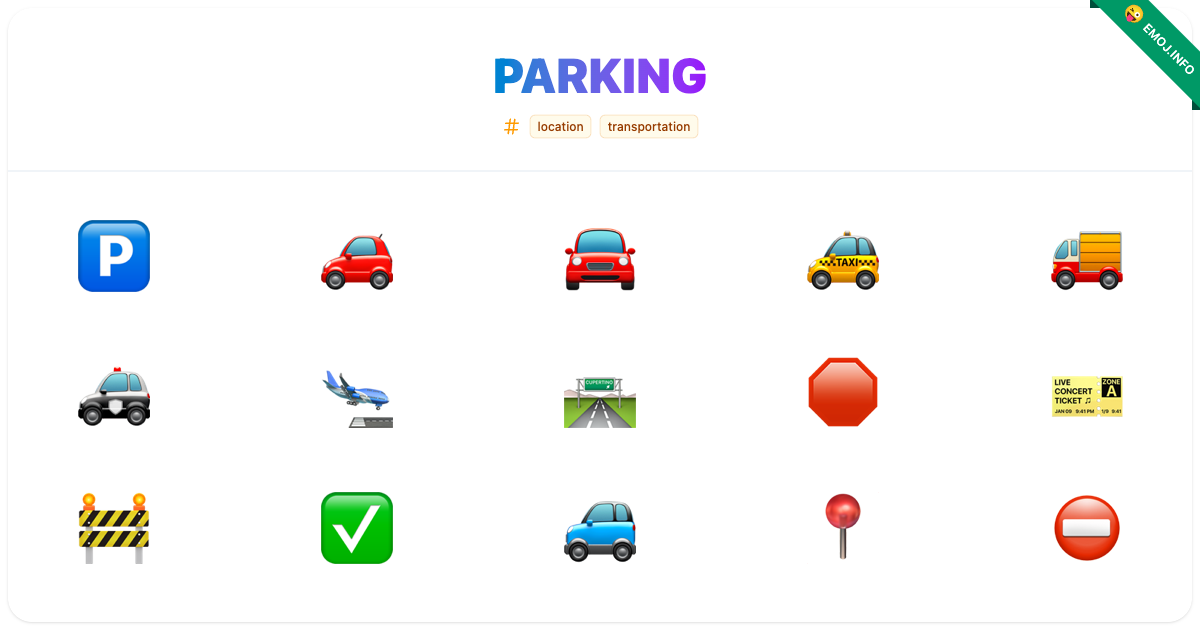 Parking Emojis 🅿️ 🚗 🚘 | Meaning, Copy & Paste