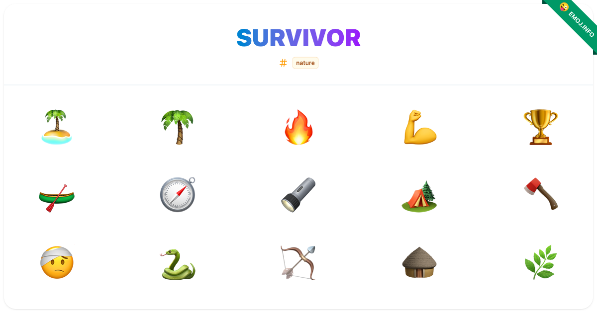Survivor Emojis 🏝️ 🌴 🔥 | Meaning, Copy & Paste