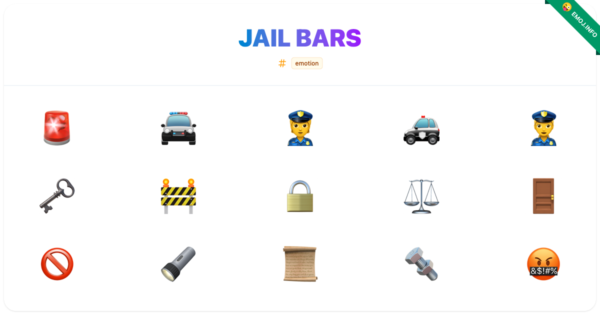 Jail Bars Emojis 🚨 🚔 👮 | Meaning, Copy & Paste