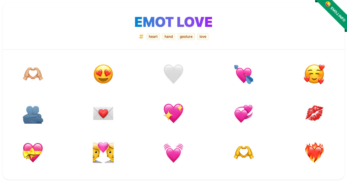 Emot Love Emojis 🫶🏼 😍 🤍 | Meaning, Copy & Paste