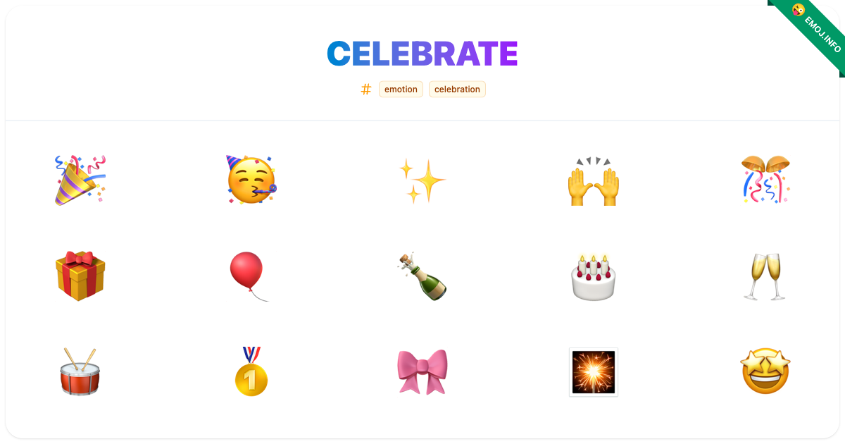 Celebrate Emojis 🎉 🥳 | Meaning, Copy & Paste
