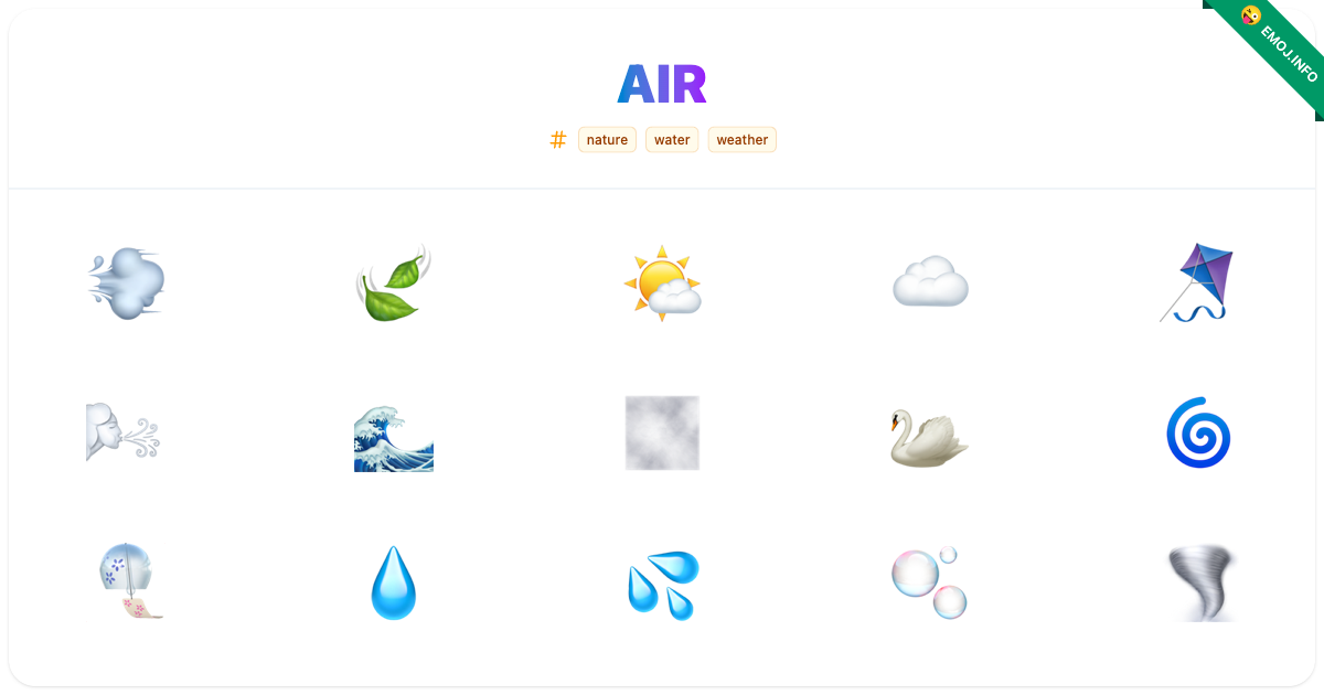 Air Emojis 💨 🍃 🌤️ | Meaning, Copy & Paste
