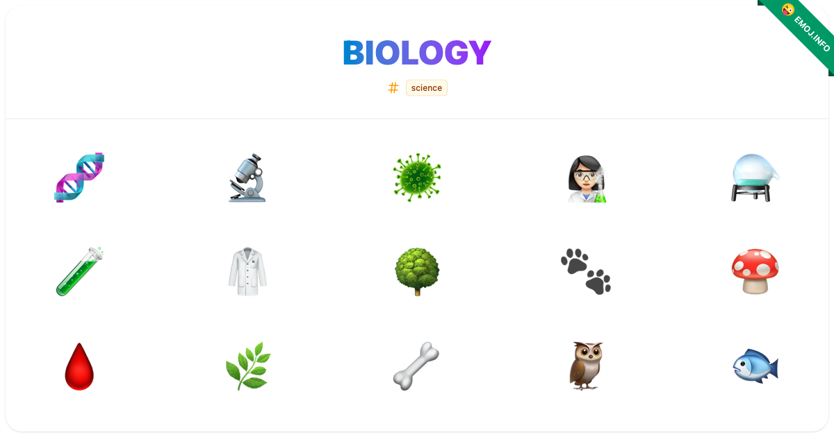 Biology Emojis 🧬 🔬 🦠 | Meaning, Copy & Paste