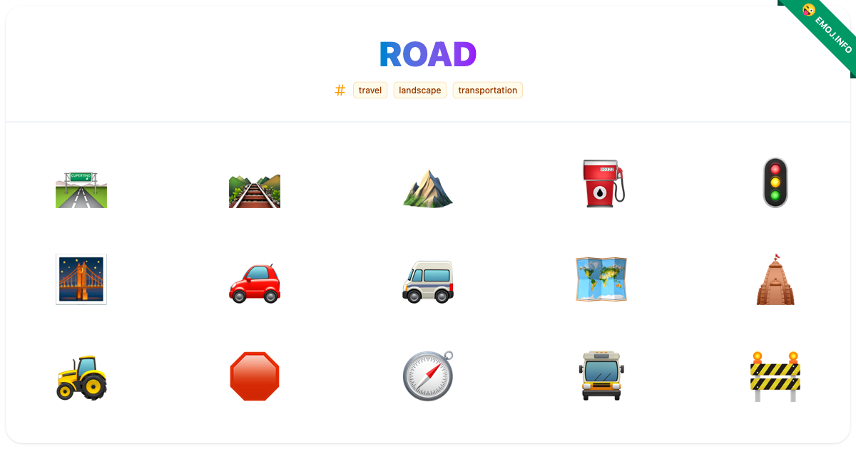 Road Emojis 🛣️ 🛤️ ⛰️ | Meaning, Copy & Paste