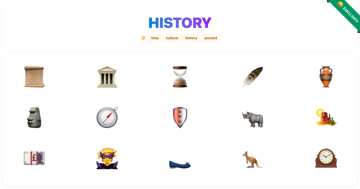 History Emojis 📜 🏛️ ⌛ | Meaning, Copy & Paste
