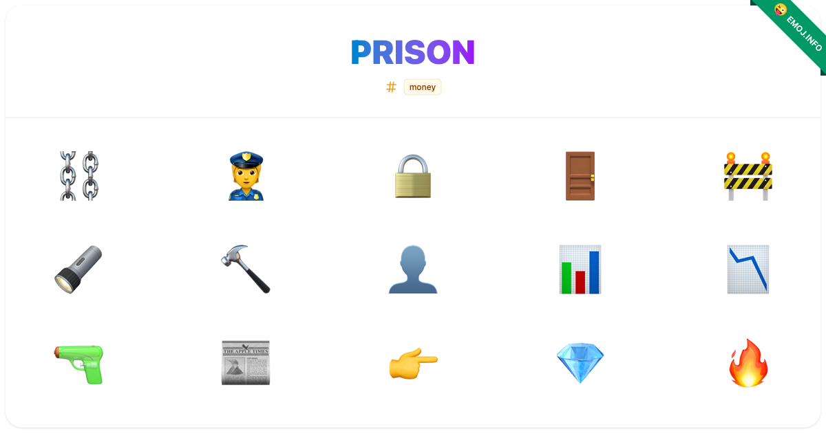 Prison Emojis ⛓️ 👮 🔒 | Meaning, Copy & Paste