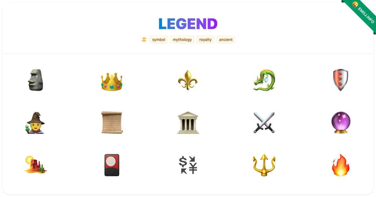 Legend Emojis 🗿 👑 ⚜️ | Meaning, Copy & Paste