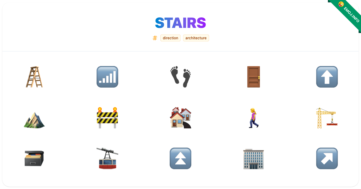 Stairs Emojis 🪜 📶 👣 | Meaning, Copy & Paste