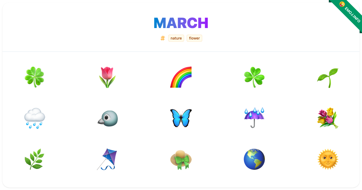 March Emojis 🍀 🌷 🌈 | Meaning, Copy & Paste