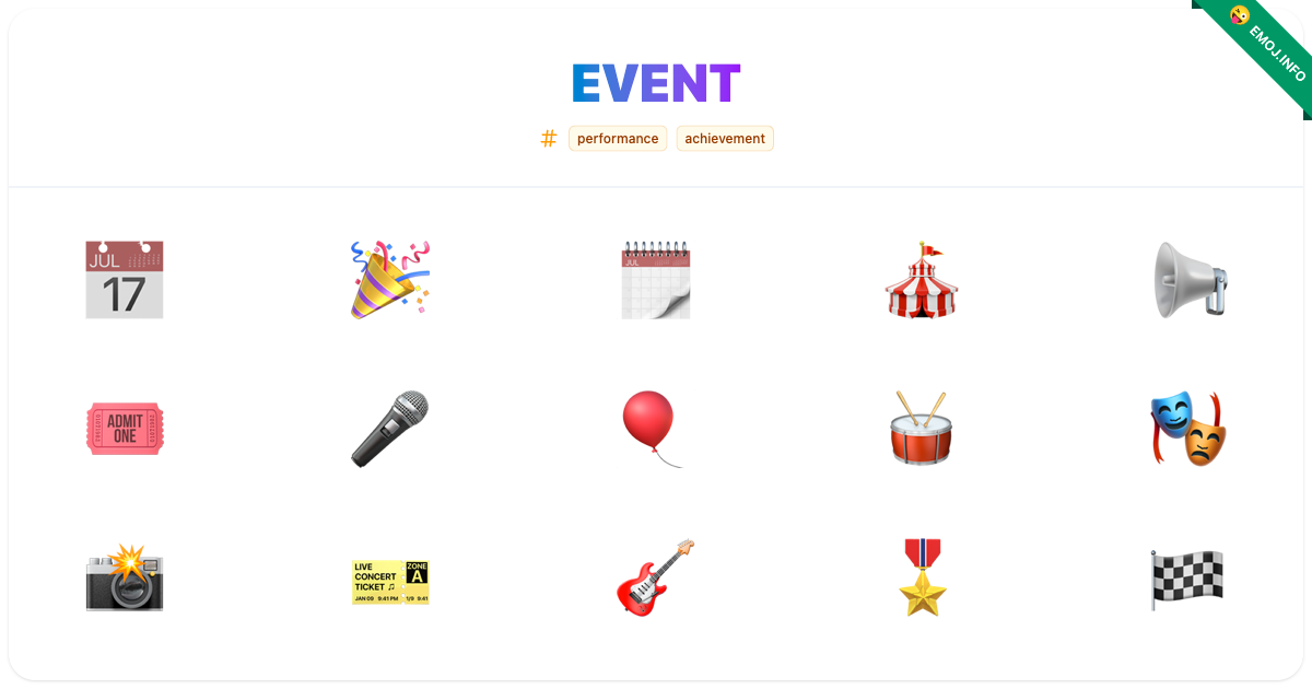 Event Emojis 📅 🎉 🗓️ | Meaning, Copy & Paste