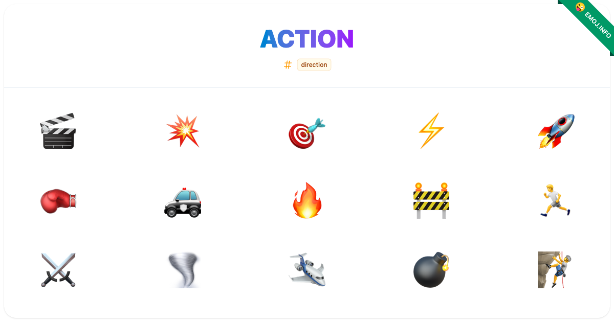 Action Emojis 🎬 💥 🎯 | Meaning, Copy & Paste