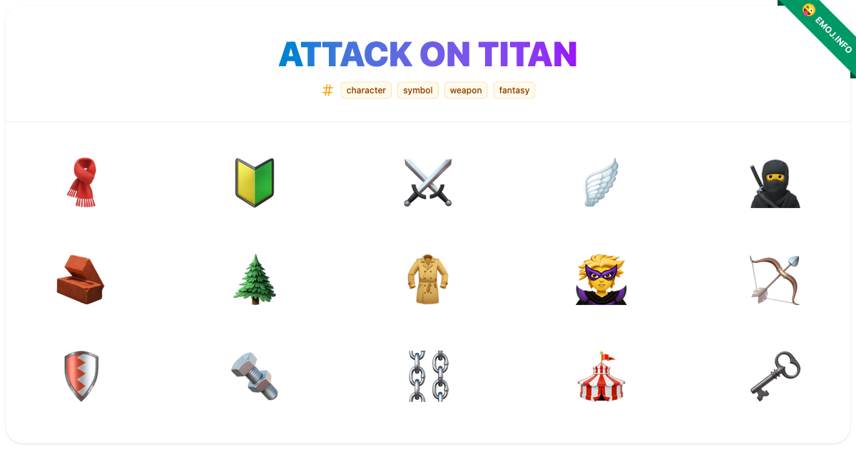 Attack On Titan Emojis 🧣 🔰 ⚔️ | Meaning, Copy & Paste