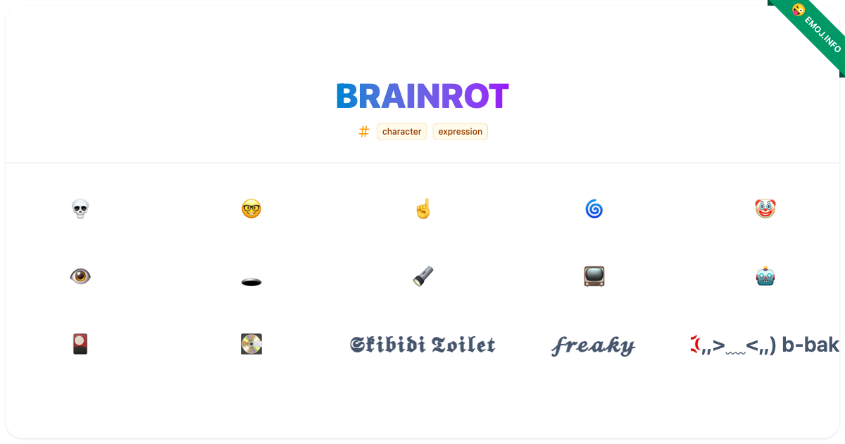 Brainrot Emojis 💀 🤓 ☝️ | Meaning, Copy & Paste