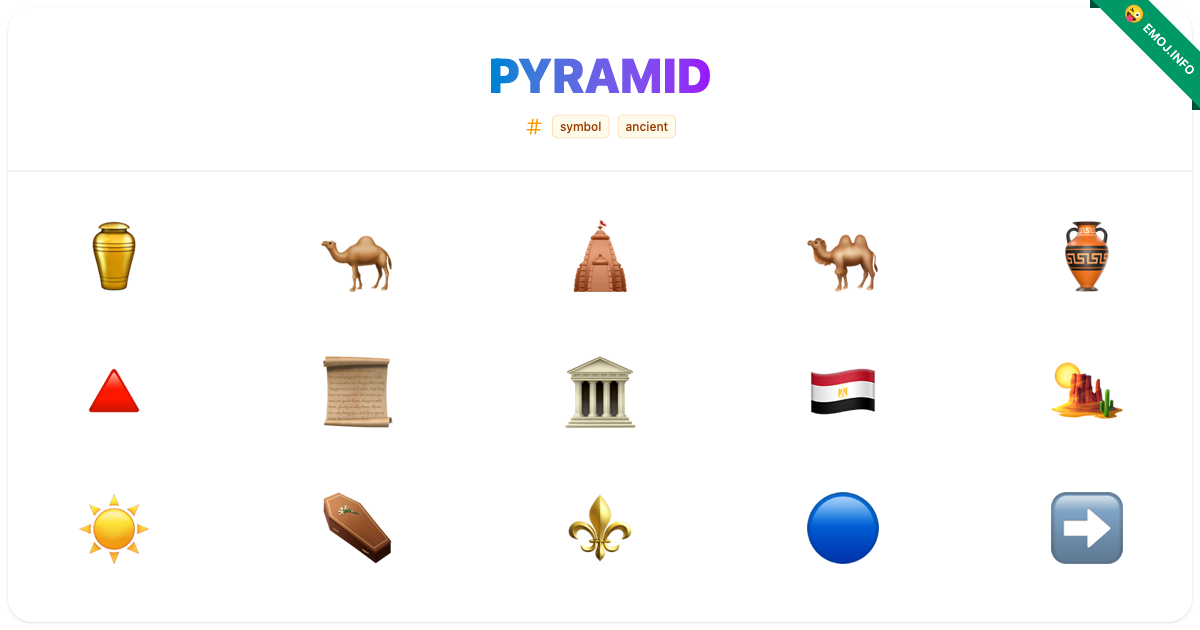 Pyramid Emojis ⚱️ 🐪 🛕 | Meaning, Copy & Paste