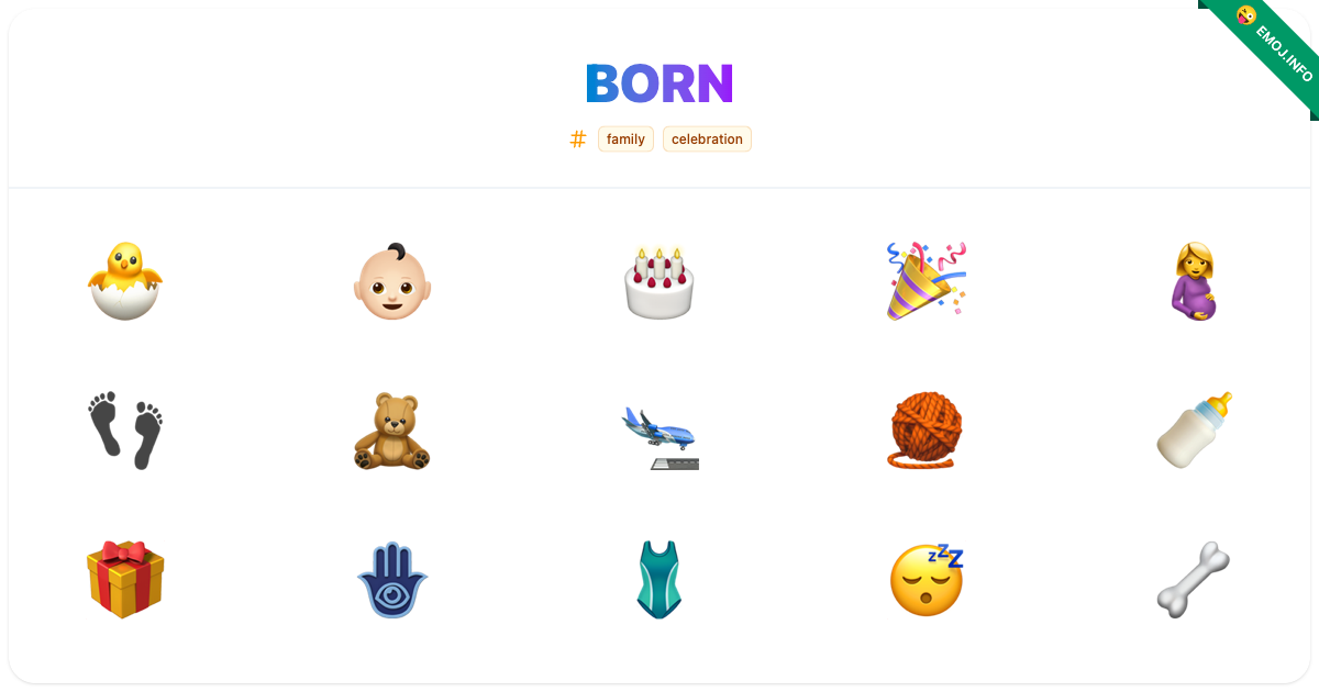 Born Emojis 🐣 👶🏻 🎂 | Meaning, Copy & Paste