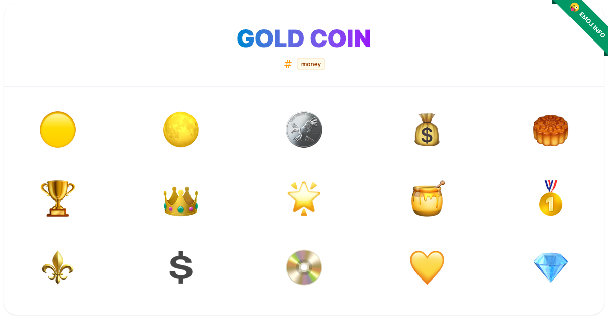 Gold Coin Emojis 🟡 🌕 🪙 | Meaning, Copy & Paste