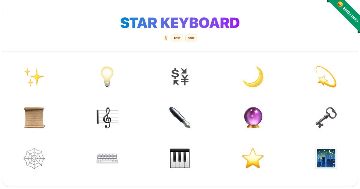 Star Keyboard Emojis 💡 💱 | Meaning, Copy & Paste