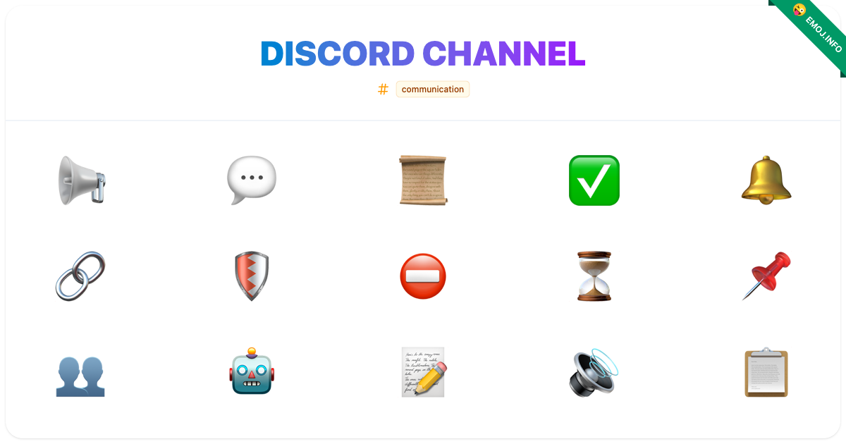 Discord Channel Emojis 📢 💬 📜 | Meaning, Copy & Paste