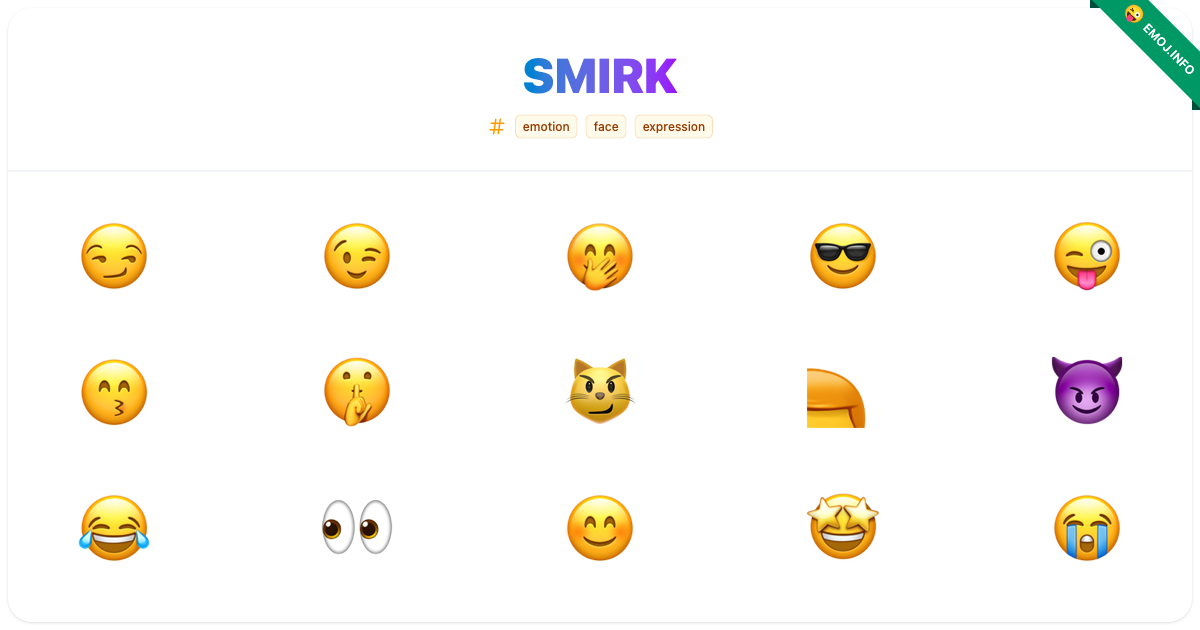 Smirk Emojis 😏 😉 🤭 | Meaning, Copy & Paste
