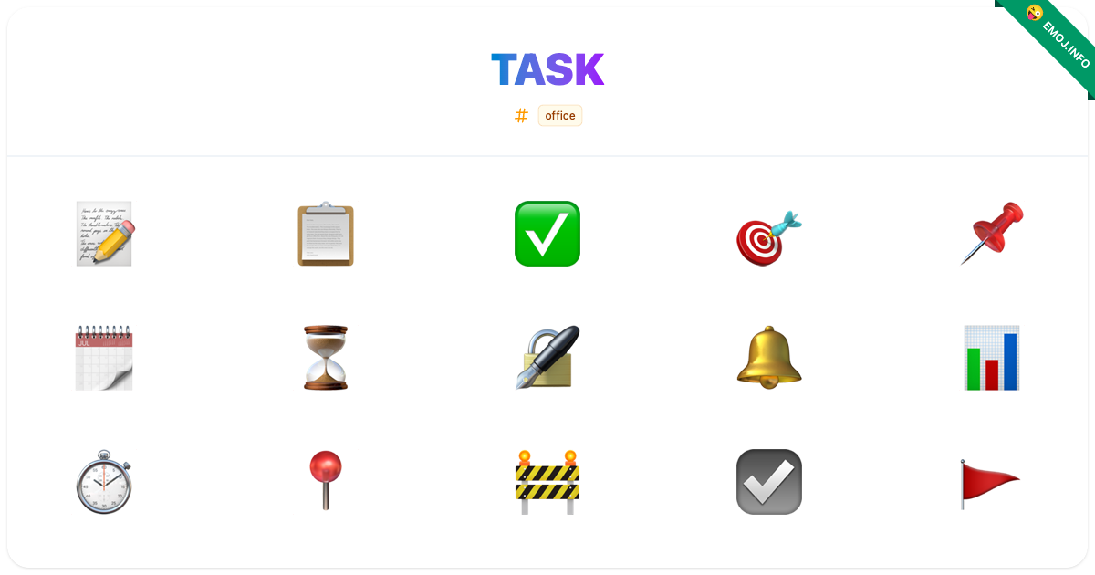 Task Emojis 📝 📋 | Meaning, Copy & Paste