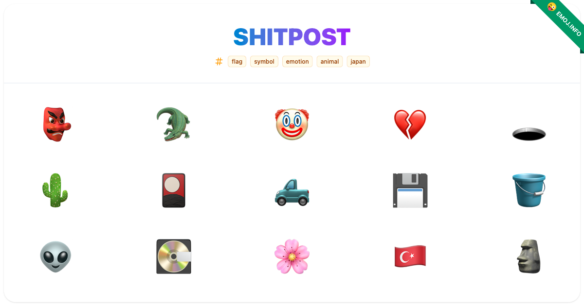 Shitpost Emojis 👺 🐊 🤡 | Meaning, Copy & Paste