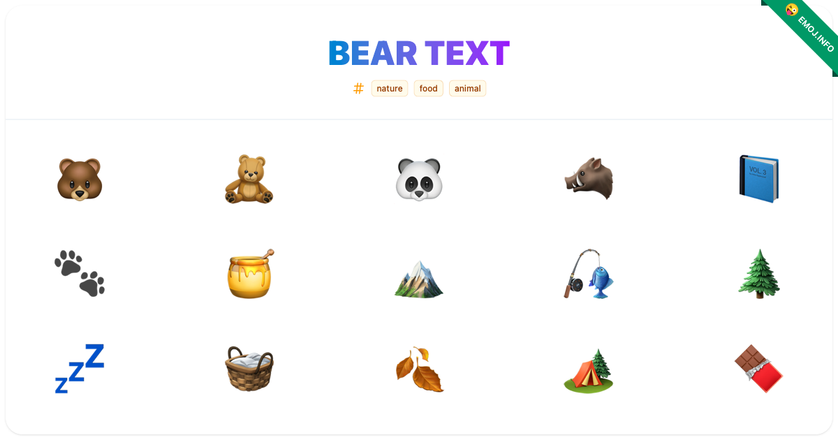 Bear Text Emojis 🐻 🧸 🐼 | Meaning, Copy & Paste