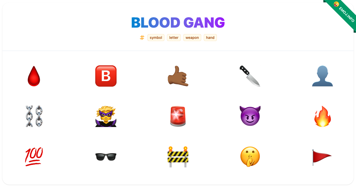Blood Gang Emojis 🩸 🅱️ 🤙🏾 | Meaning, Copy & Paste