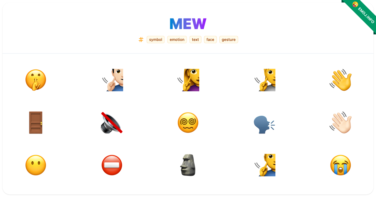 Mew Emojis 🤫 🧏🏻‍♂️ 🧏‍♀️ | Meaning, Copy & Paste
