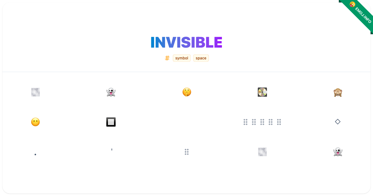 Invisible Emojis 🌫️ 👻 🤫 | Meaning, Copy & Paste