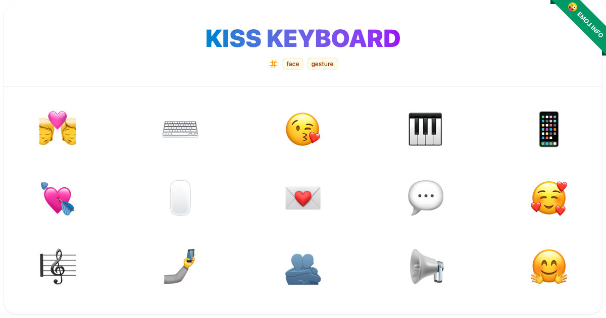 Kiss Keyboard Emojis 💏 ⌨️ 😘 | Meaning, Copy & Paste
