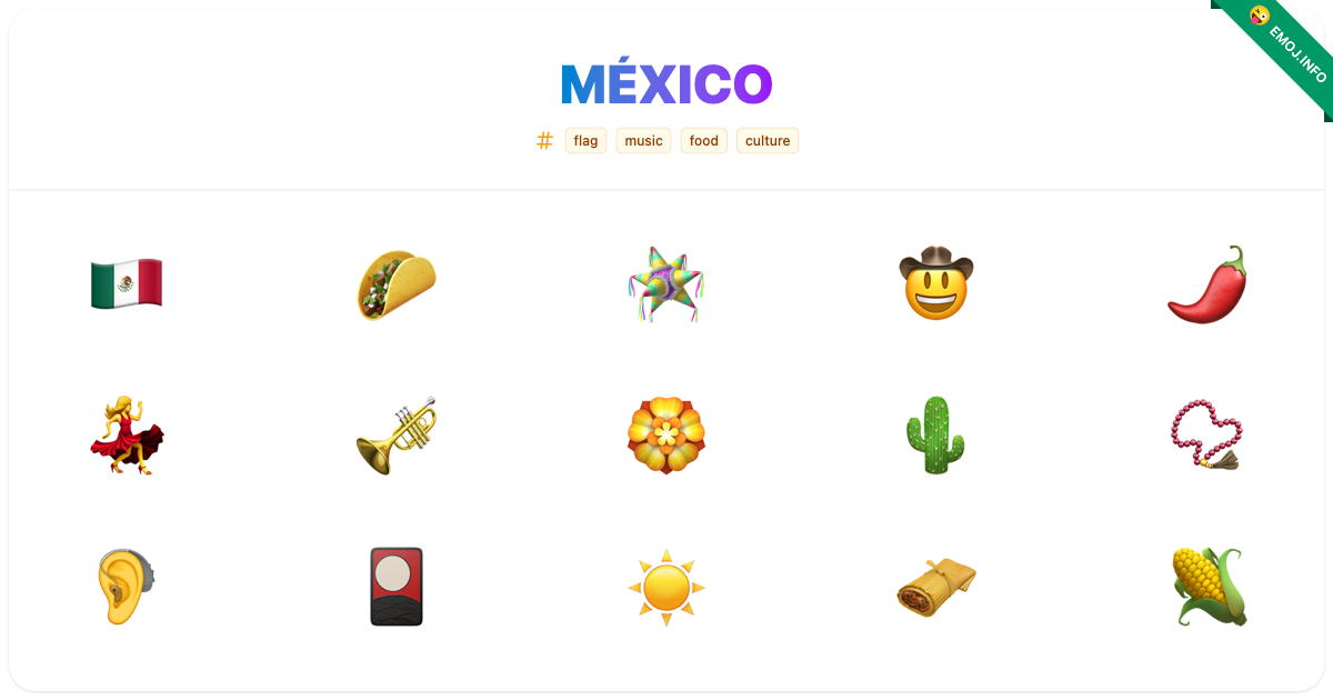 México Emojis 🇲🇽 🌮 🪅 | Meaning, Copy & Paste