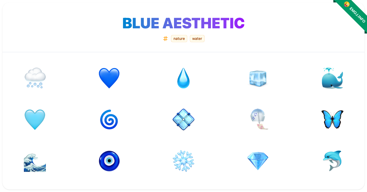 Blue Aesthetic Emojis 🌨️ 💙 💧 | Meaning, Copy & Paste