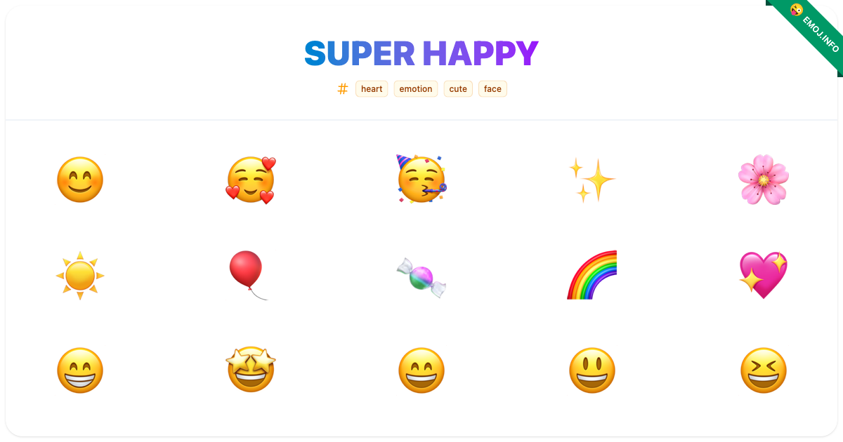 Super Happy Emojis 😊 🥰 🥳 | Meaning, Copy & Paste