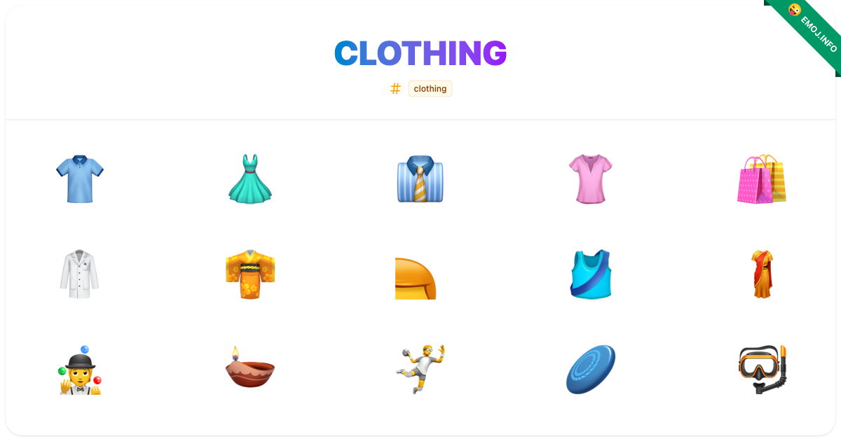 Clothing Emojis 👕 👗 👔 | Meaning, Copy & Paste