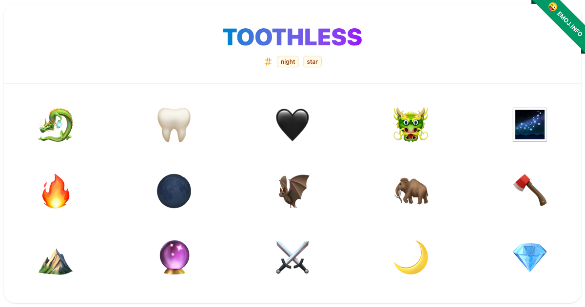 Toothless Emojis 🐉 🦷 🖤 | Meaning, Copy & Paste