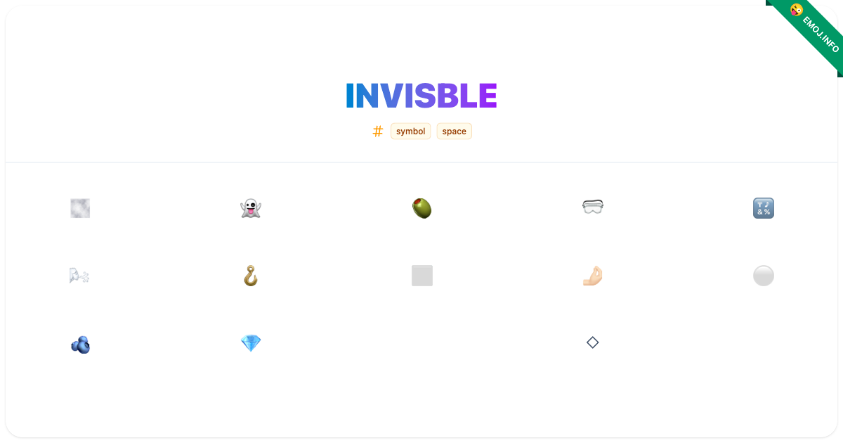 Invisble Emojis 🌫️ 👻 🫒 | Meaning, Copy & Paste