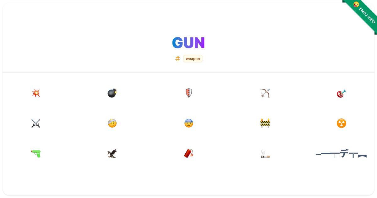 Gun Emojis 💥 💣 🛡️ | Meaning, Copy & Paste