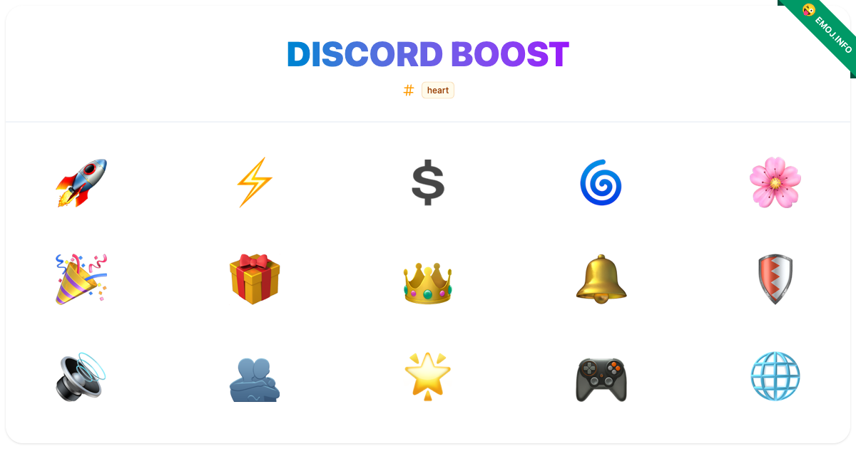 Discord Boost Emojis 🚀 ⚡ 💲 | Meaning, Copy & Paste