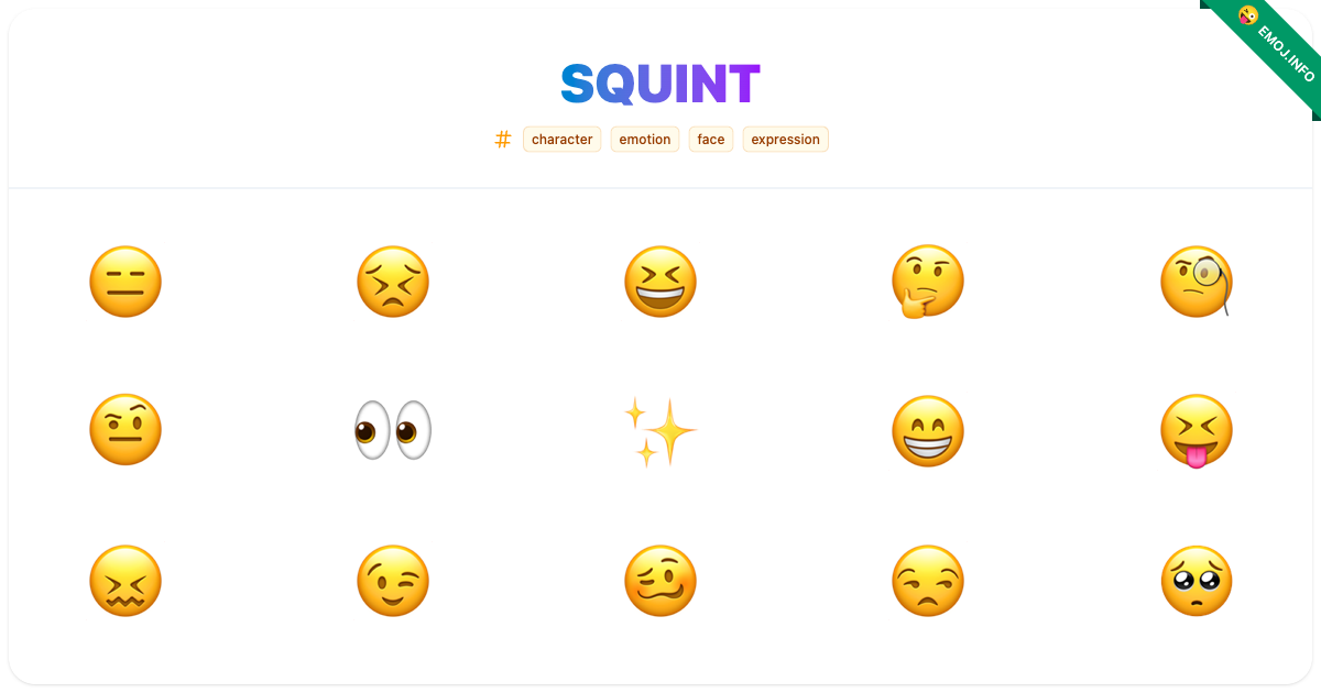 Squint Emojis 😑 😣 😆 | Meaning, Copy & Paste