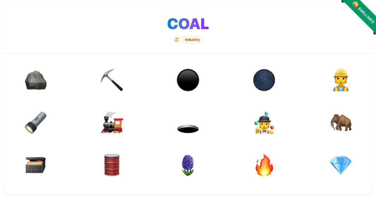 Coal Emojis 🪨 ⛏️ ⚫ | Meaning, Copy & Paste